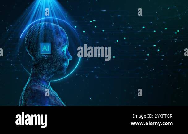 Futuristic Digital Interface Human Interaction. Machine learning ...