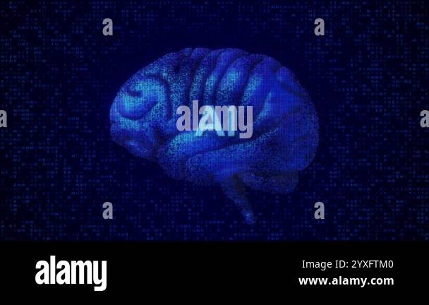 Futuristic Human head brain connect of electronic circuits AI, Machine learning, Hands of robot ...