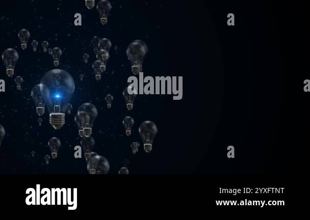 Technology network lamp digital blue background creative idea concept. Innovation Technology ...