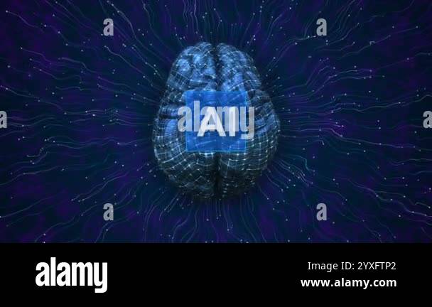 futuristic Human brain Intelligent thinking processing neural network ...