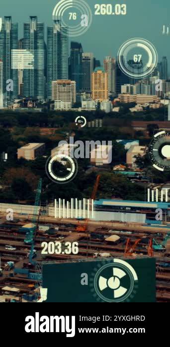 Construction technology concept with alteration graphic over ...