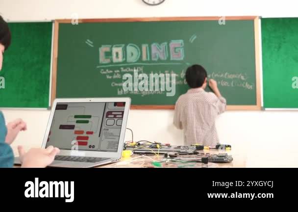 Girl writing engineering prompt by using AI software or programing ...