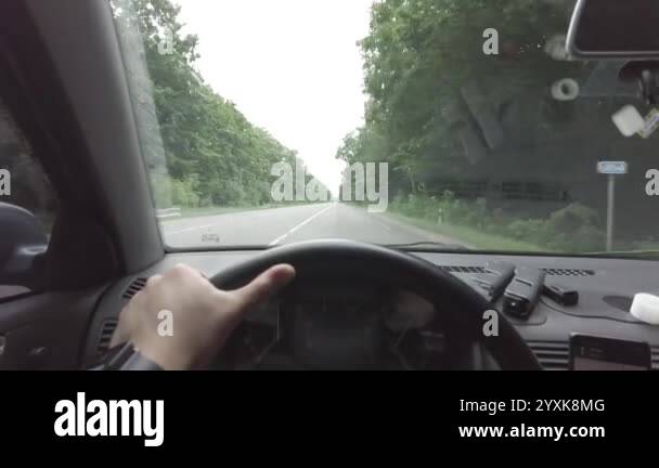 Driving inside the car POV on the road Stock Video Footage - Alamy