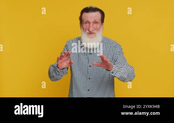 Dont want to look at this, awful. Afraid shocked senior old man closing ...