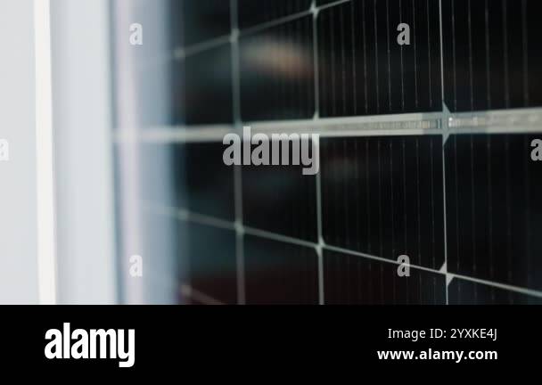 Close-Up View Of Black Solar Panels From Top To Bottom. Solar Panels ...