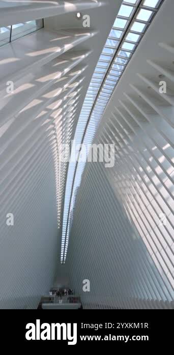 New York,USA,August 16,2024. Vertical footage at the Oculus World Trade ...