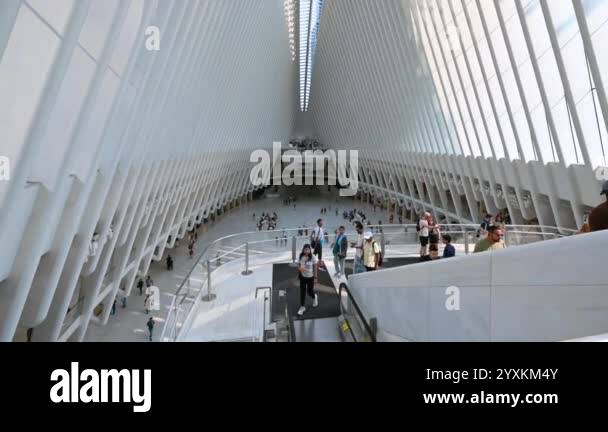 New York, USA, August 16, 2024. Footage inside the Oculus World Trade ...
