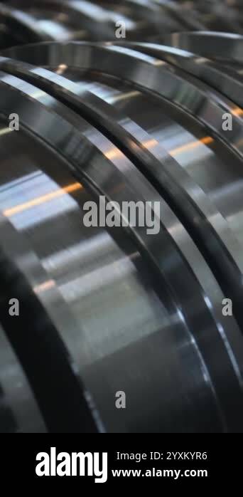 Vertical shot of products made from metal or steel lying at ...