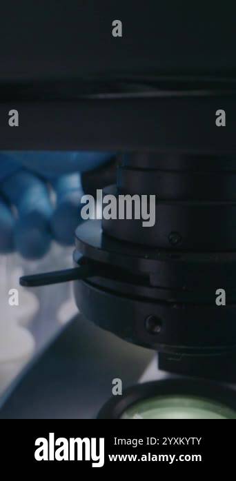 Medical science laboratory: Close up of microbiologist or scientist ...