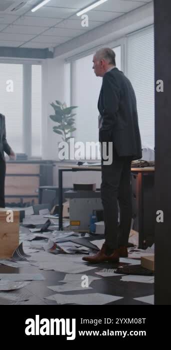 Robbery case in office room: Crime investigation team working at crime ...