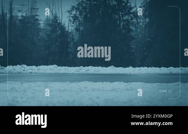 CCTV Cars Drive Through Snowy Forest Stock Video Footage - Alamy