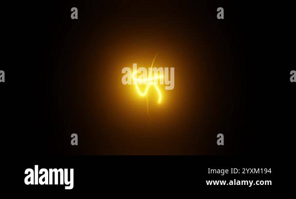 strokes of orange light moving randomly on a black background, giving a ...