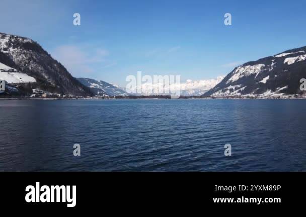Alps. Mountains in Europe. Snow-covered mountains. A village in the ...