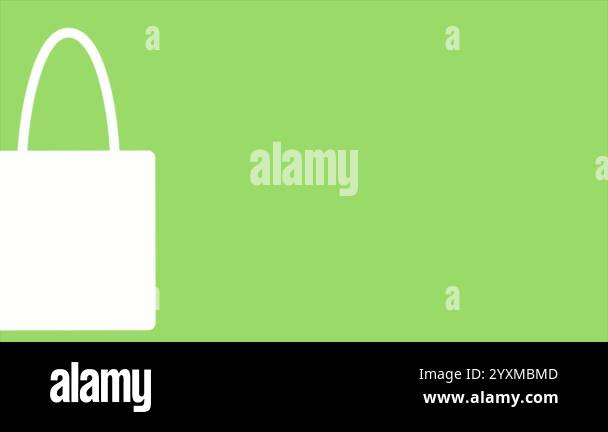 Eco bag with vegetables and fruits. Minimal modern seamless motion design. Abstract loop ...