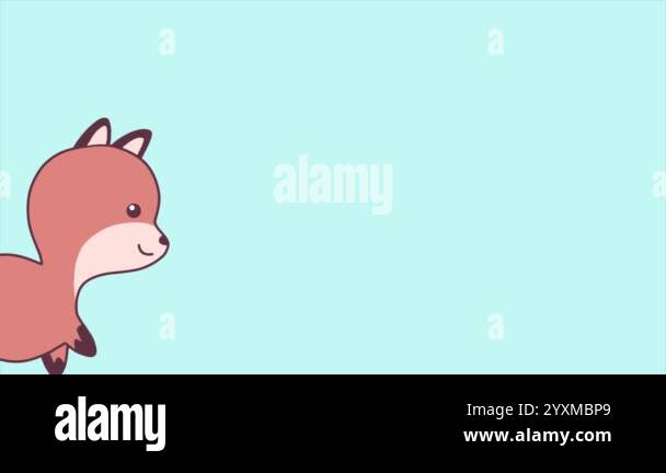 Cute little fox running. Minimal modern seamless motion design ...