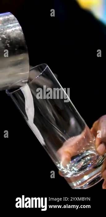 Professional man bartender shaking cocktail drink in cocktail shaker ...