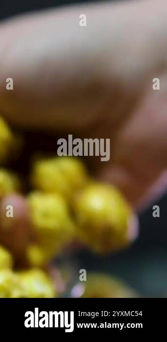 Female and Child Hands Grab Popcorn. Bowl of Caramel and Sweet Popcorn ...