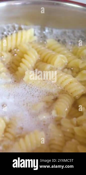 Stirring Boiling Pasta Cooking Hot Water Saucepan Stock Video Footage ...