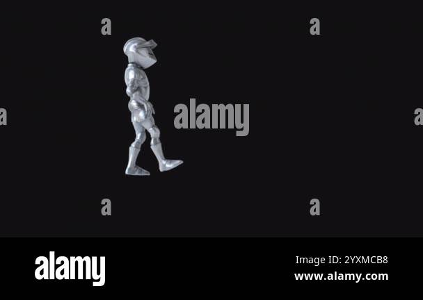 Funny cartoon character knight walking - 3d animation Stock Video ...