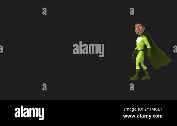 Fun 3D animation of a cartoon character superhero walking Stock Video ...