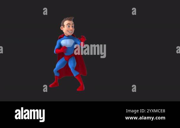 Fun 3D cartoon superhero practicing karate - animation Stock Video ...
