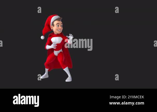 Fun 3D cartoon superhero santa claus practicing karate - animation ...