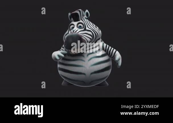 Fun 3D animation of a cartoon character zebra talking Stock Video ...