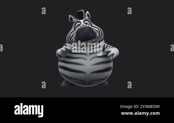 Fun 3D animation of a cartoon character zebra talking Stock Video ...