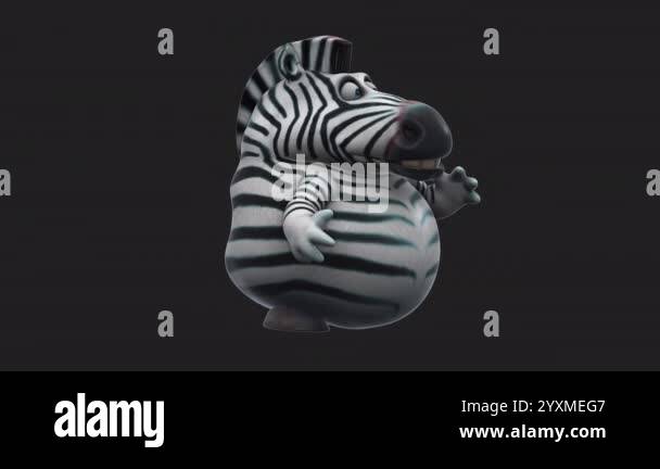 Fun 3D animation of a cartoon character zebra talking Stock Video ...