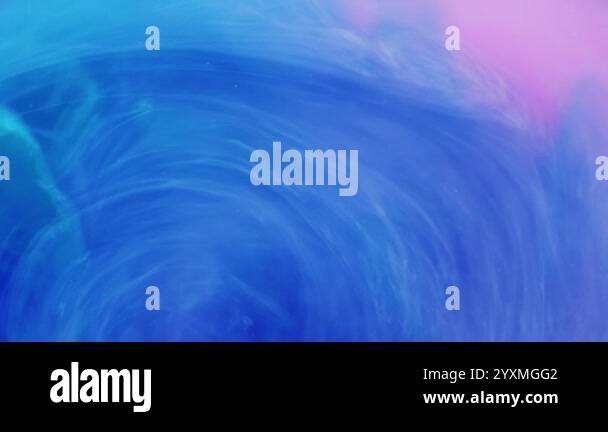 Vapor swirl. Sparkling vortex. Defocused bright blue pink splash particles paint ink mist smoke ...