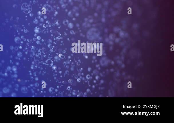 Acid liquid. Oil bubbles texture. Defocused blue purple color paint ...