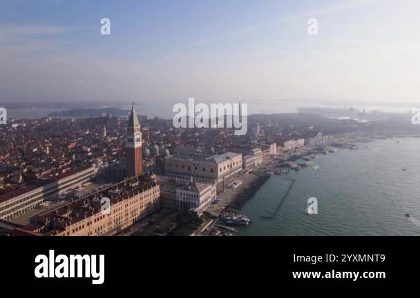 A stunning aerial shot of Venice that beautifully showcases its iconic ...