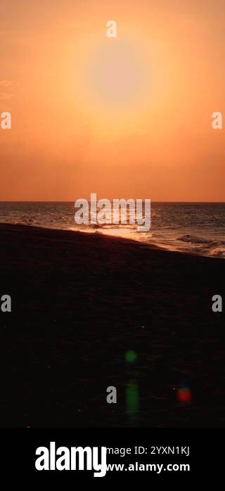 Portrait footage of the beautiful beach in the town of Varadero in Cuba ...