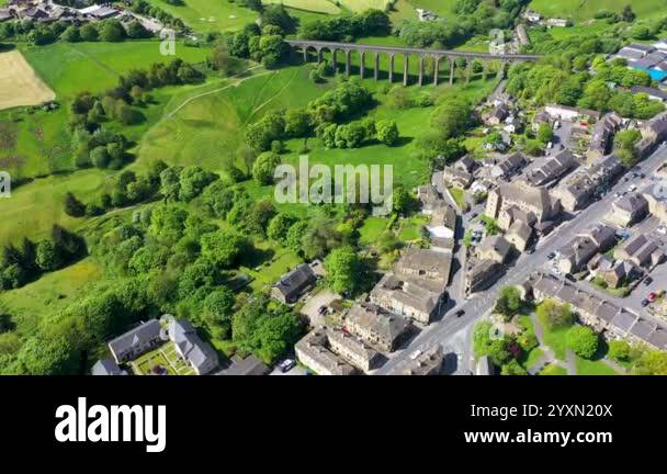 Aerial drone footage of the town of Thornton which is a village within ...