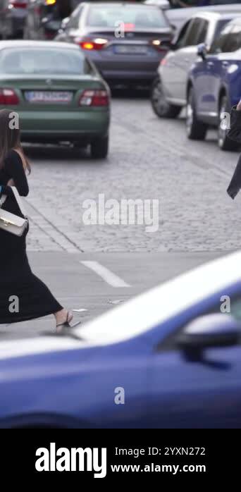 KYIV, UKRAINE OCTOBER 21, 2024 : Vertical video of a crowd of people on ...