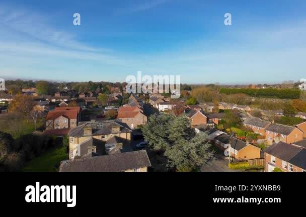 Aerial drone footage of the beautiful town of Bedale which is a market ...