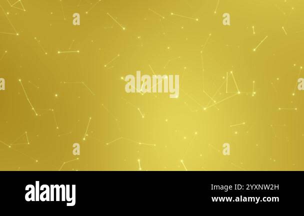 Golden yellow abstract geometric constellation background, sparkling ...