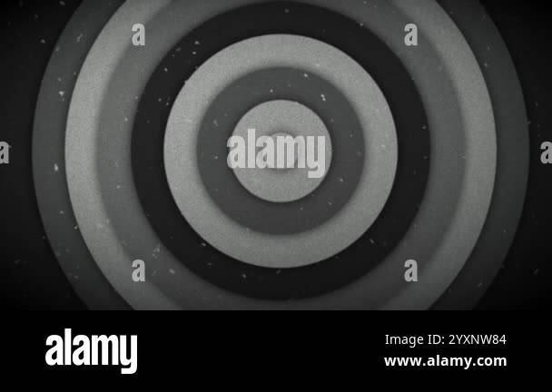 Textured circle old movie animation, vintage cinema footage with noise ...