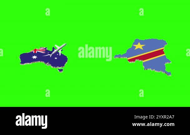Animation Of Flight From AUSTRALIA To CONGO DEMOCRATIC REPUBLIC On ...