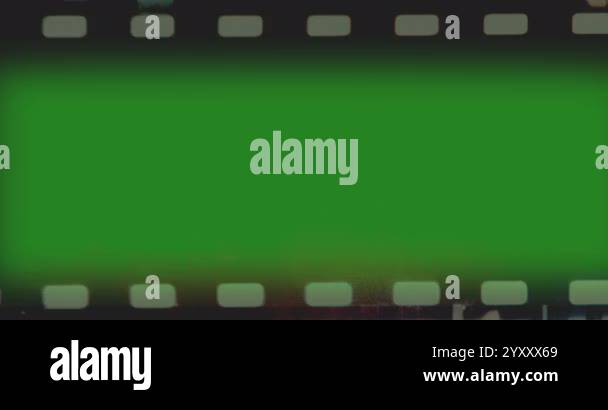 film strip transition, with chroma key green screen background, effect ...