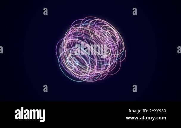 Abstract colors sci-fi sphere with particles. Technology network connection on world. Futuristic ...