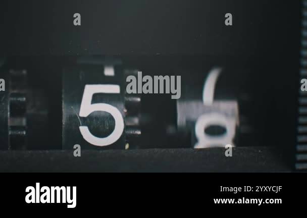 Seamless loop of a mechanical number counter, showing the numbers ...