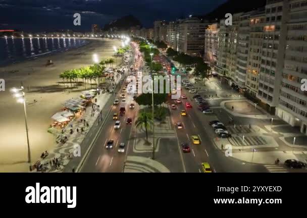 Rio De Janeiro Skyline At Copacabana Beach In Rio De Janeiro Brazil ...