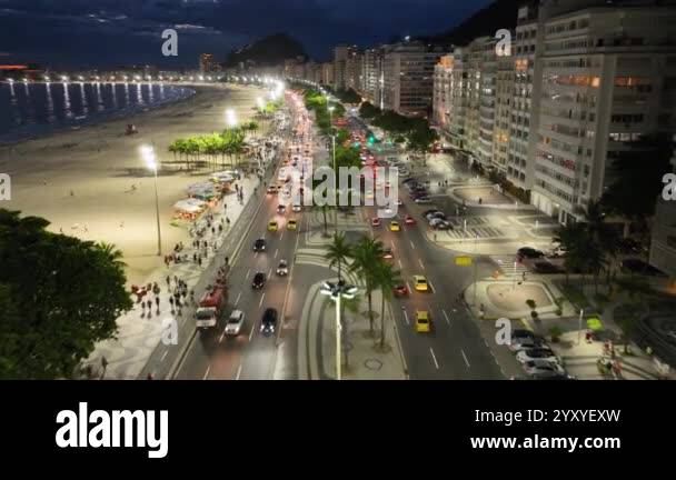 Rio De Janeiro Skyline At Copacabana Beach In Rio De Janeiro Brazil ...