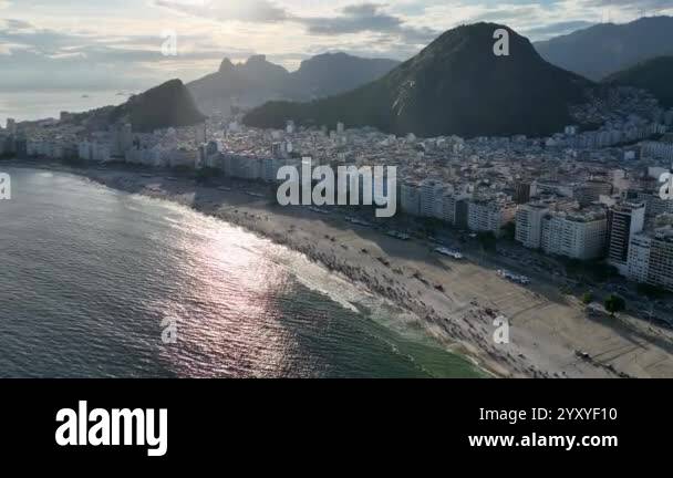 Rio De Janeiro Skyline At Copacabana Beach In Rio De Janeiro Brazil ...