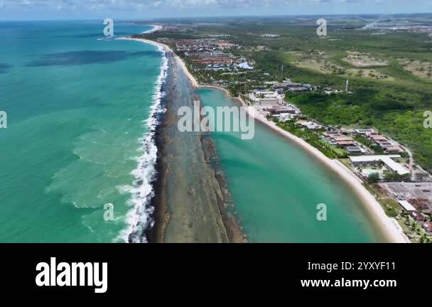 Northeastern Brazil Skyline At Port Of Chickens Beach In Pernambuco ...