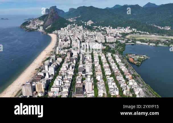 Rio De Janeiro Skyline At Ipanema Beach In Rio De Janeiro Brazil ...