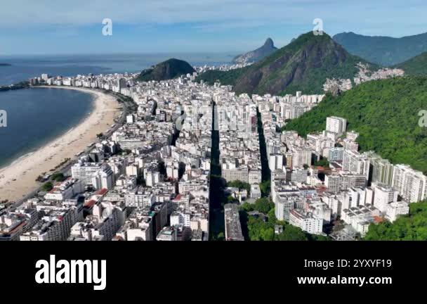 Rio De Janeiro Skyline At Copacabana Beach In Rio De Janeiro Brazil ...