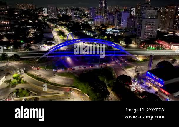 Osasco Skyline At Osasco In Sao Paulo Brazil. Downtown Bridge. Traffic ...