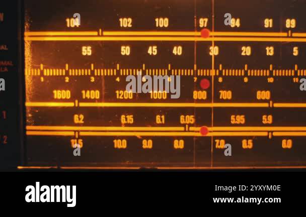 Close-up of a vintage radio dial with warm, orange light. Perfect for ...